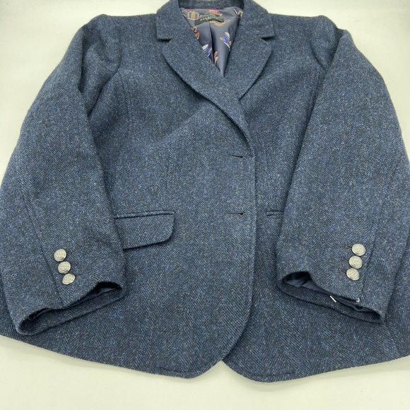 Talbots | Jackets & Coats | Talbots Aberdeen Blazer Navy Blue Shetland ...